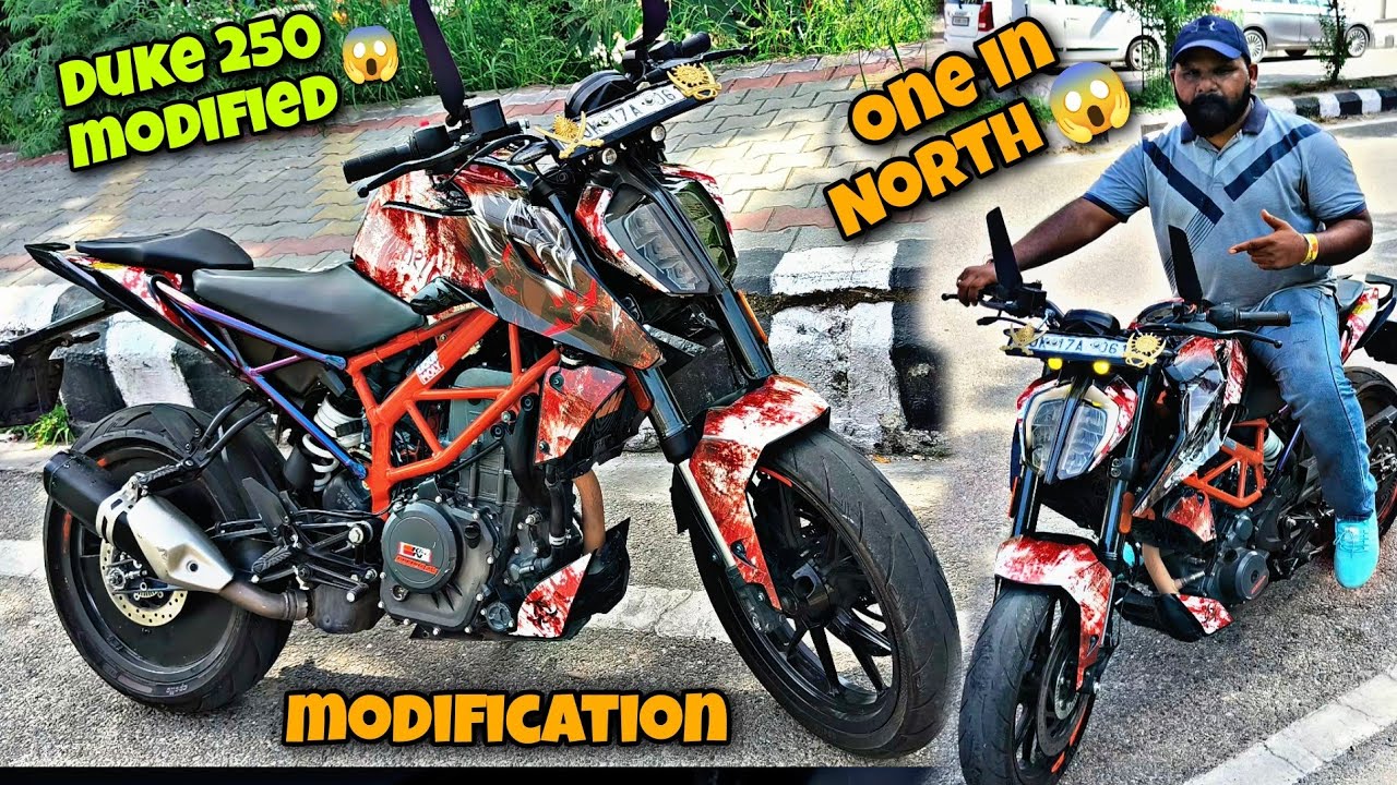 Best & most Modified Duke 250 inNorth INDIA 🇮🇳 | with x3 KIT ️ | Blood ...