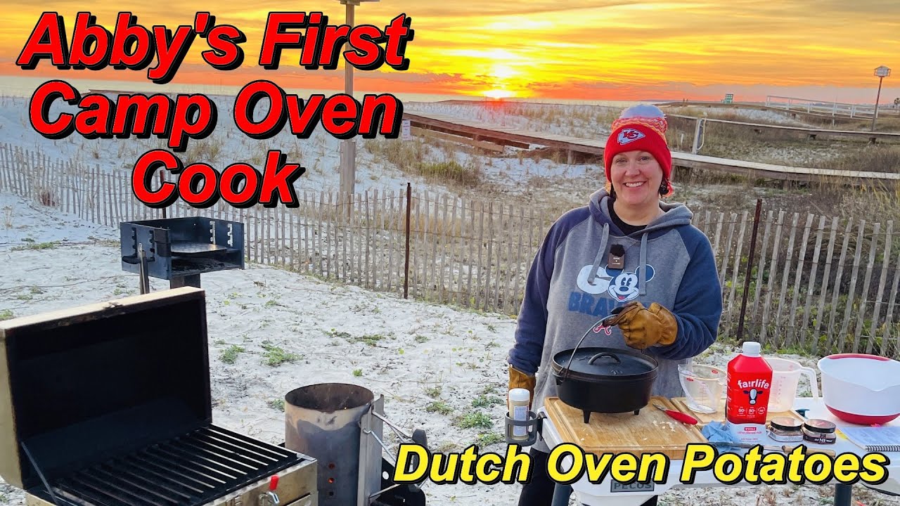 Abby's First Camp Oven Cook - YouTube