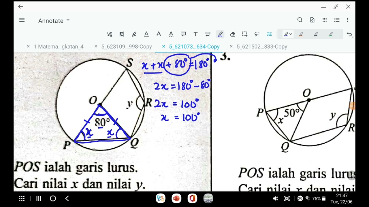4 MATEMATIK TINGKATAN 3 BAB 6 SUDUT DAN TANGEN BAGI BULATAN: masalah ...