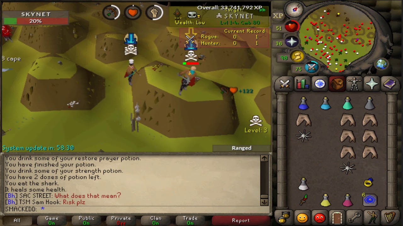 OSRS- Bh pking / 20 def / main / 60 att pure - YouTube