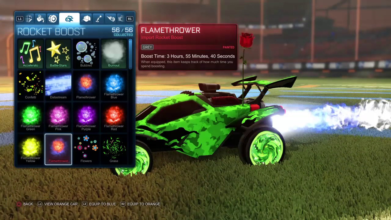 Rocket League® grey flame thrower - YouTube
