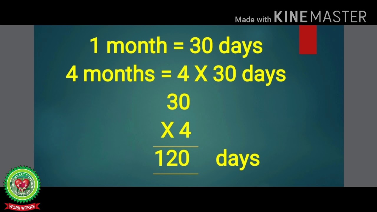 Conversion of Months into days Class 3 Maths Holy Heart Schools - YouTube