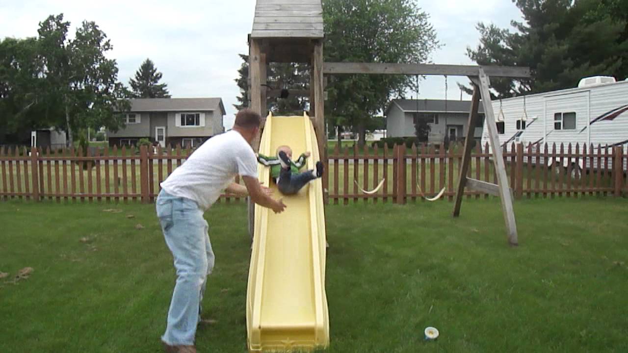Going down the fast slide! 6-12-11 - YouTube