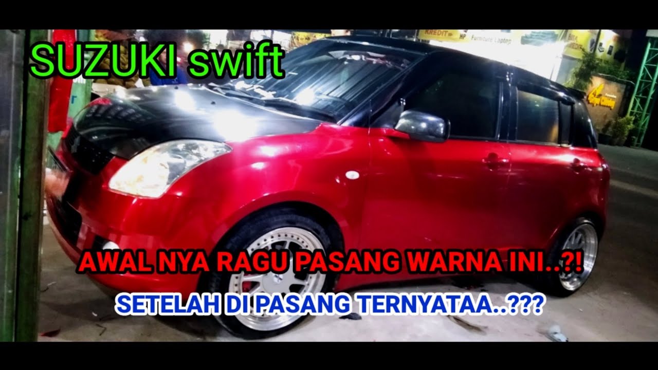 Suzuki Swift modifikasi | full sticker merah candy dan hitam - YouTube