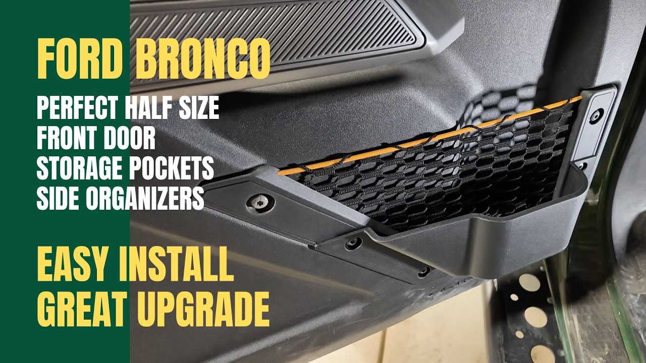 Ford Bronco Front Door Storage Pockets Side Organizer Bottle Cup Holder ...