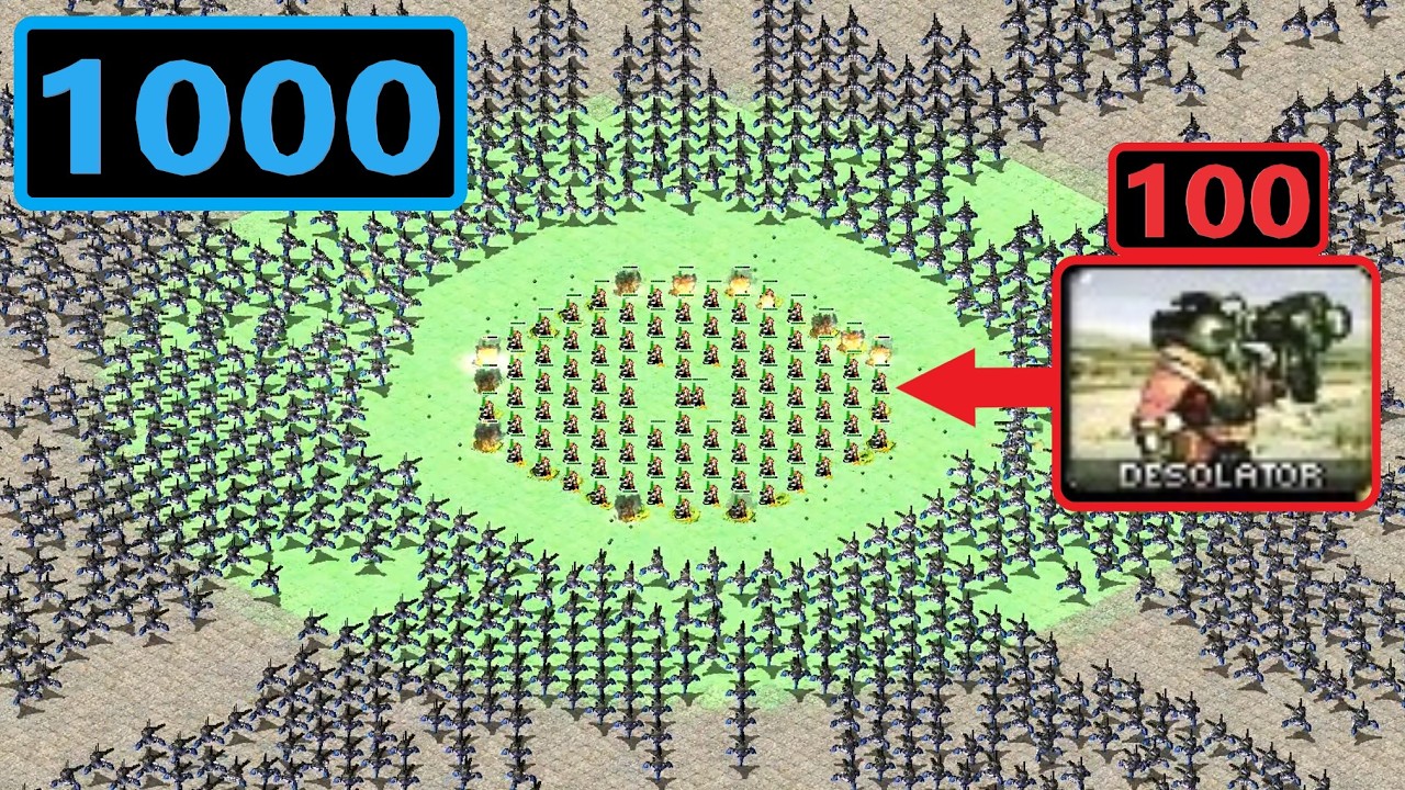 Desolators surrounded by 1000 Robot Tanks - Red Alert 2 - YouTube