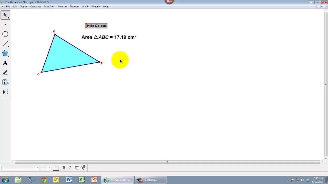 Introduction to Geometer's Sketchpad: Hide-Show Buttons - YouTube