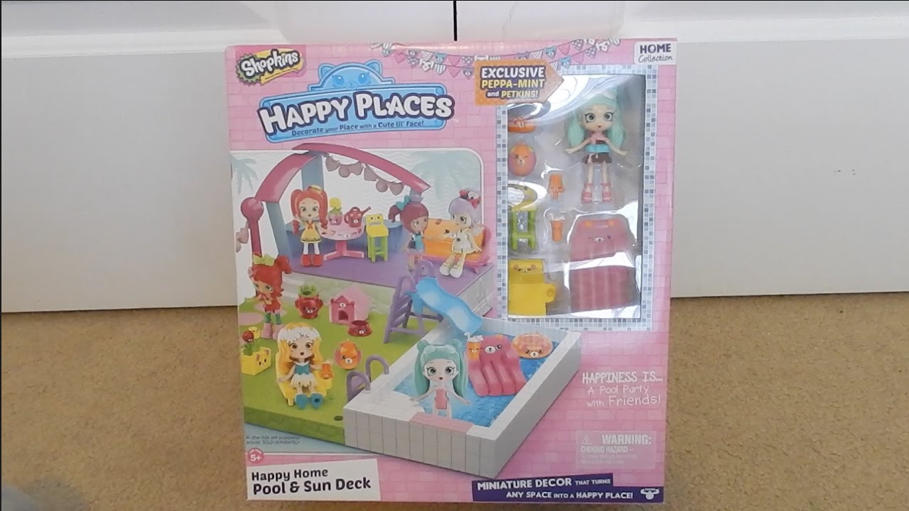 Shopkins Happy Places Pool & Sun Deck Review - YouTube
