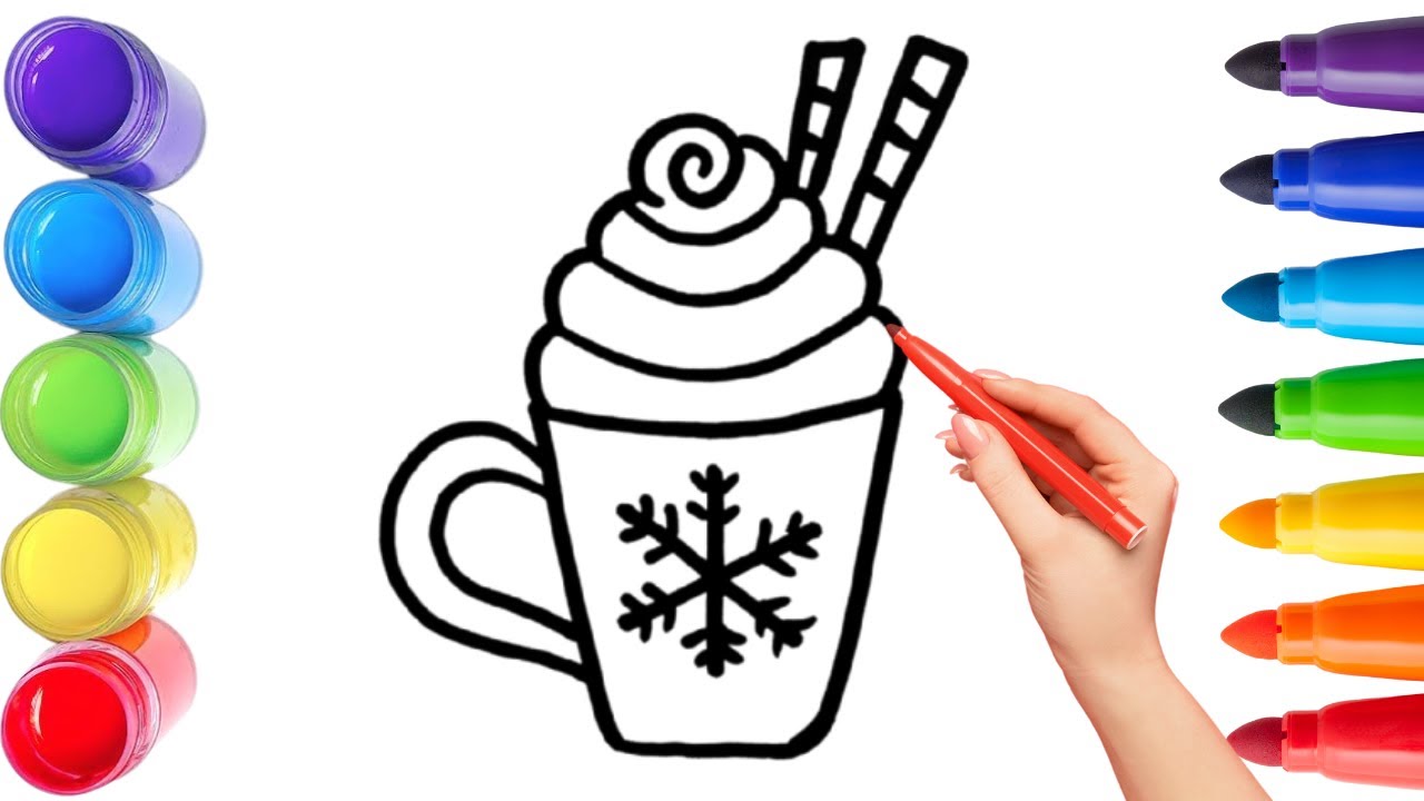 How To Draw cute cold coffee Drawing, Painting & Coloring For Kids and ...