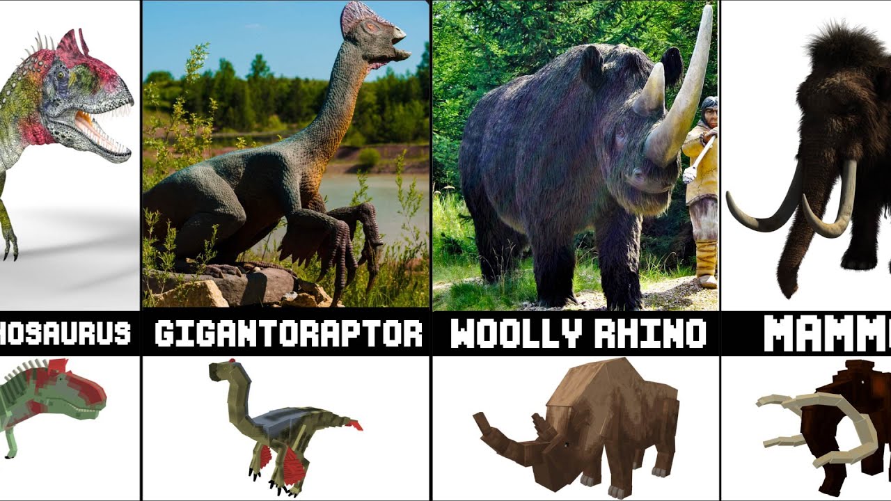 Extinct Animals And Dinosaurs in Minecraft - YouTube