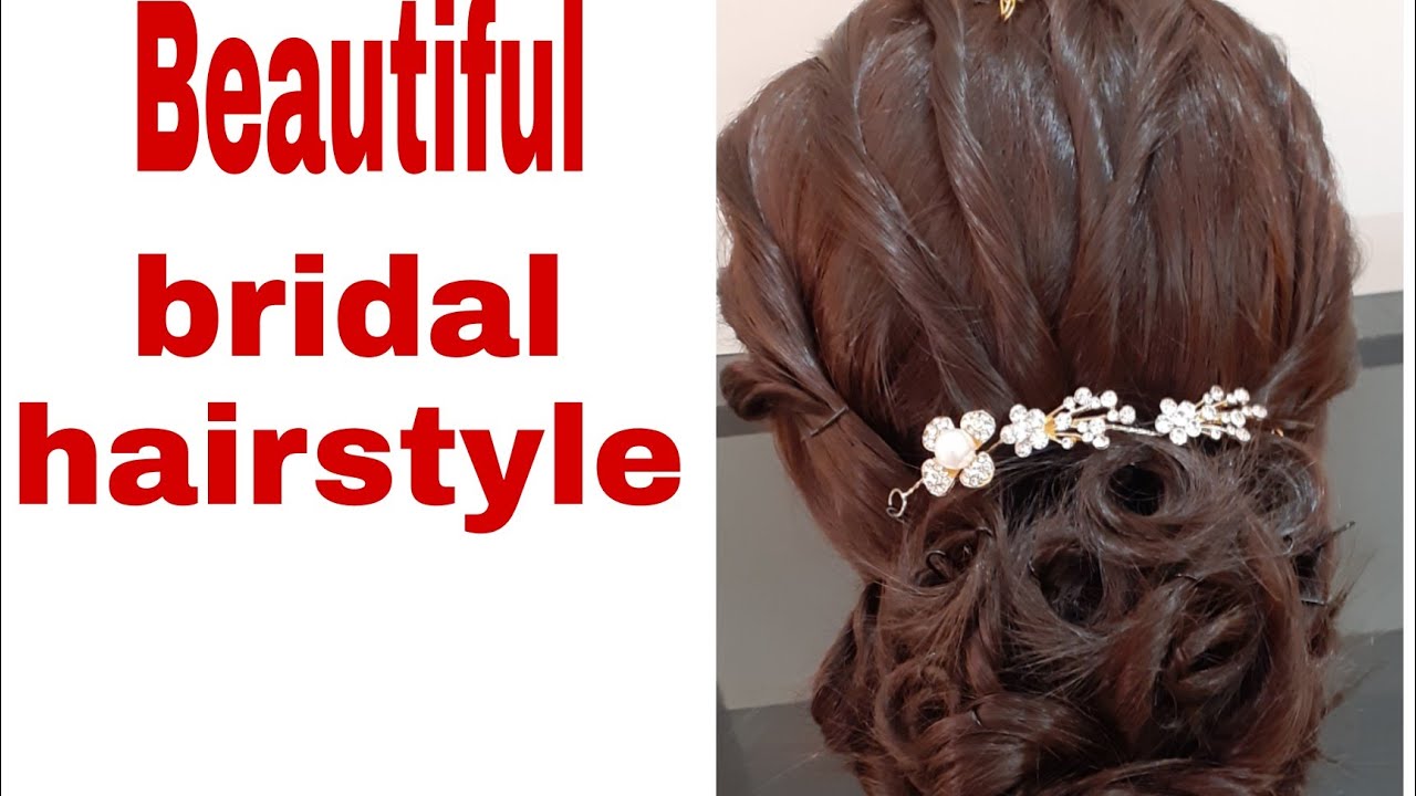 How to make perfect bridal hairstyle||bridal bun for long hair||wedding ...