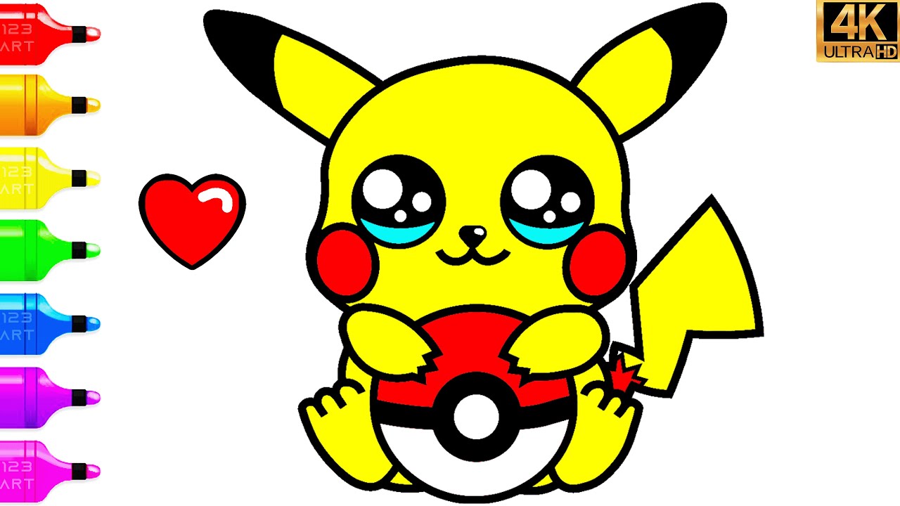 GAMBAR GAMBAR PİKACHU 🐣 CARA MENGGAMBAR POKEMON-PIKACHU MUDAH 😍 GAMBAR ...