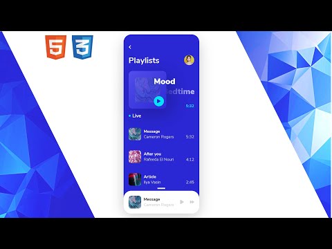 Modern, Blue Music Player | UI Design to HTML, CSS
