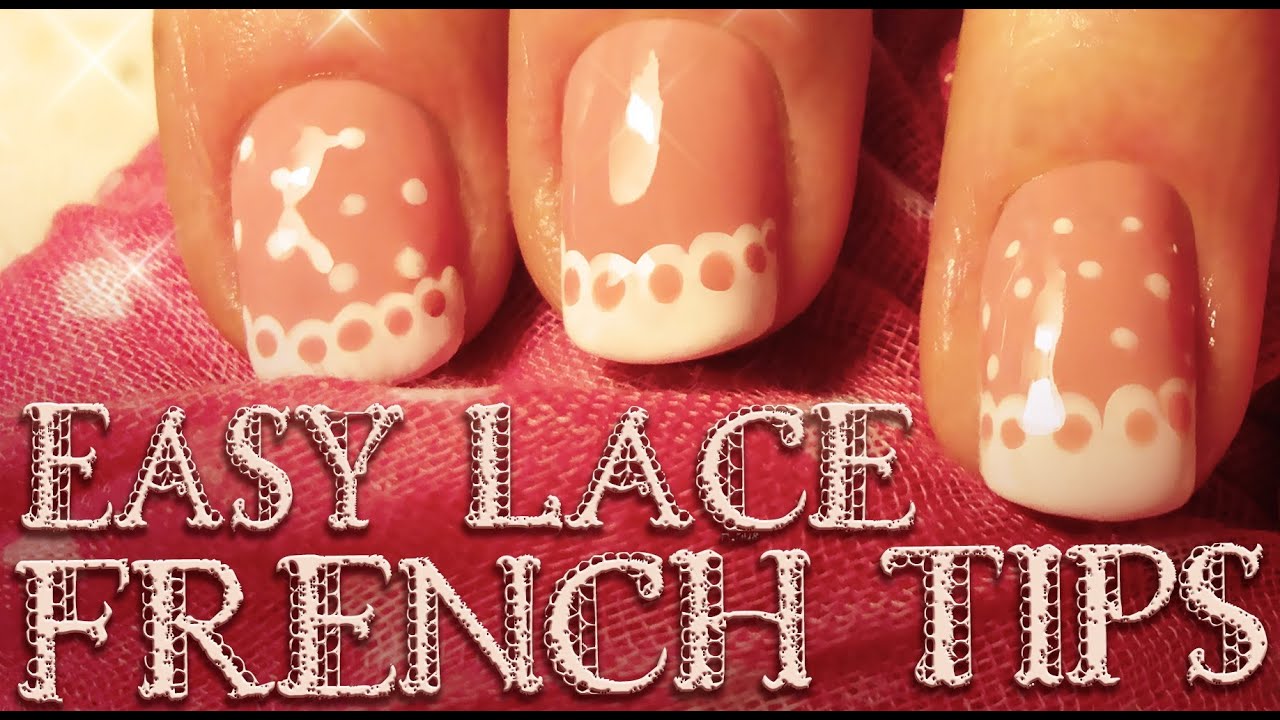 Tutorial: How to do easy lace french tips nail art - YouTube