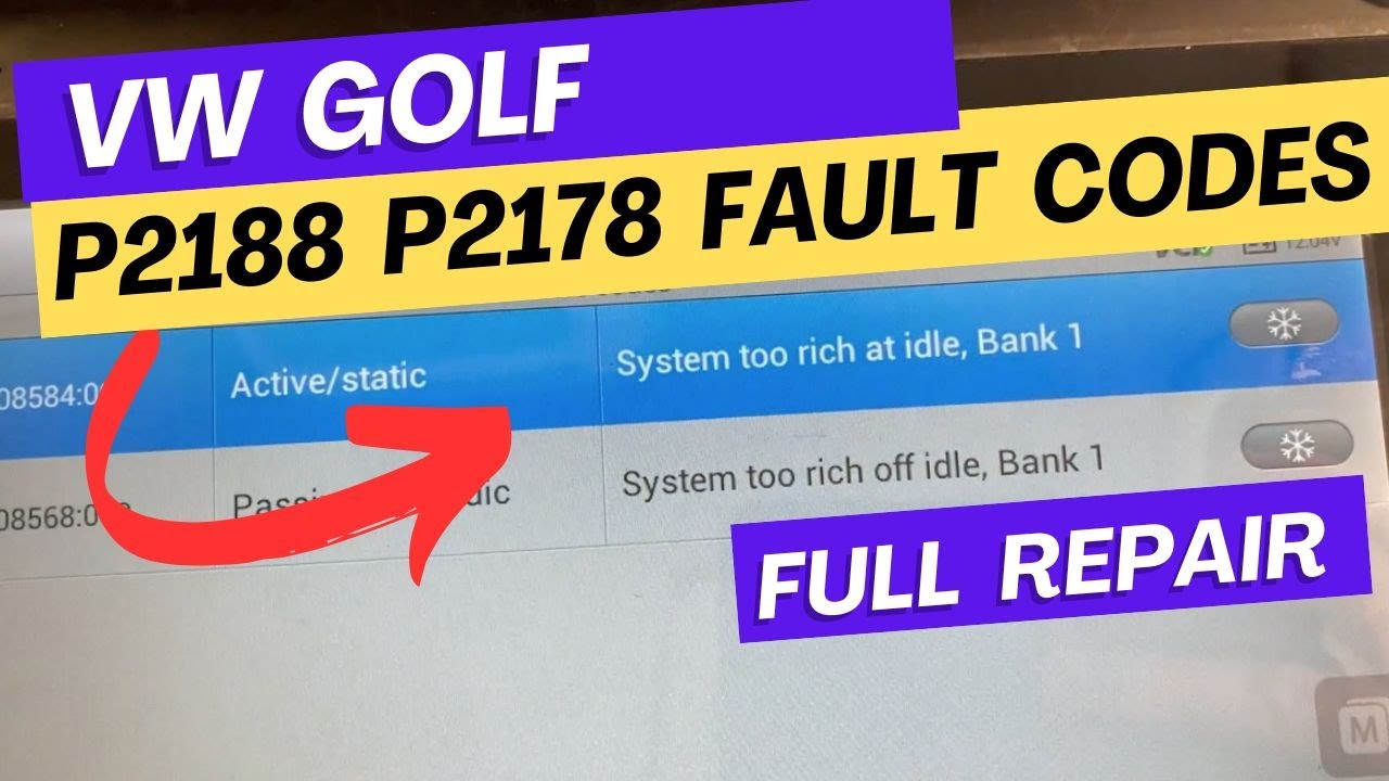 VW Golf P2188 and P2178 - YouTube
