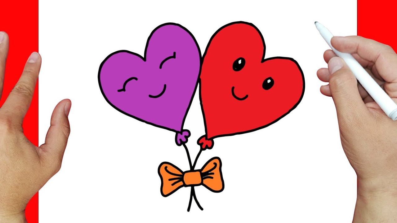 dibujos del dia del amor y la amistad | Dibujos fáciles - YouTube
