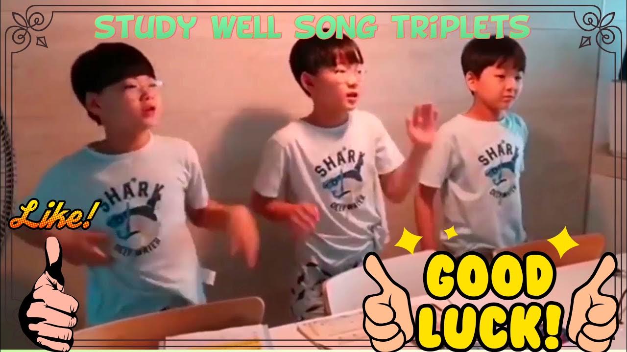 song triplets doing online class - YouTube
