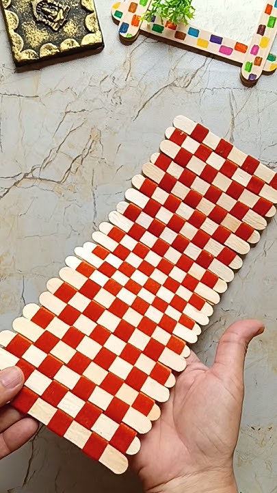 Amazing 🤩 Idea From Ice Cream Sticks Art And Craft Popsicle Stick Art Shorts Youtube