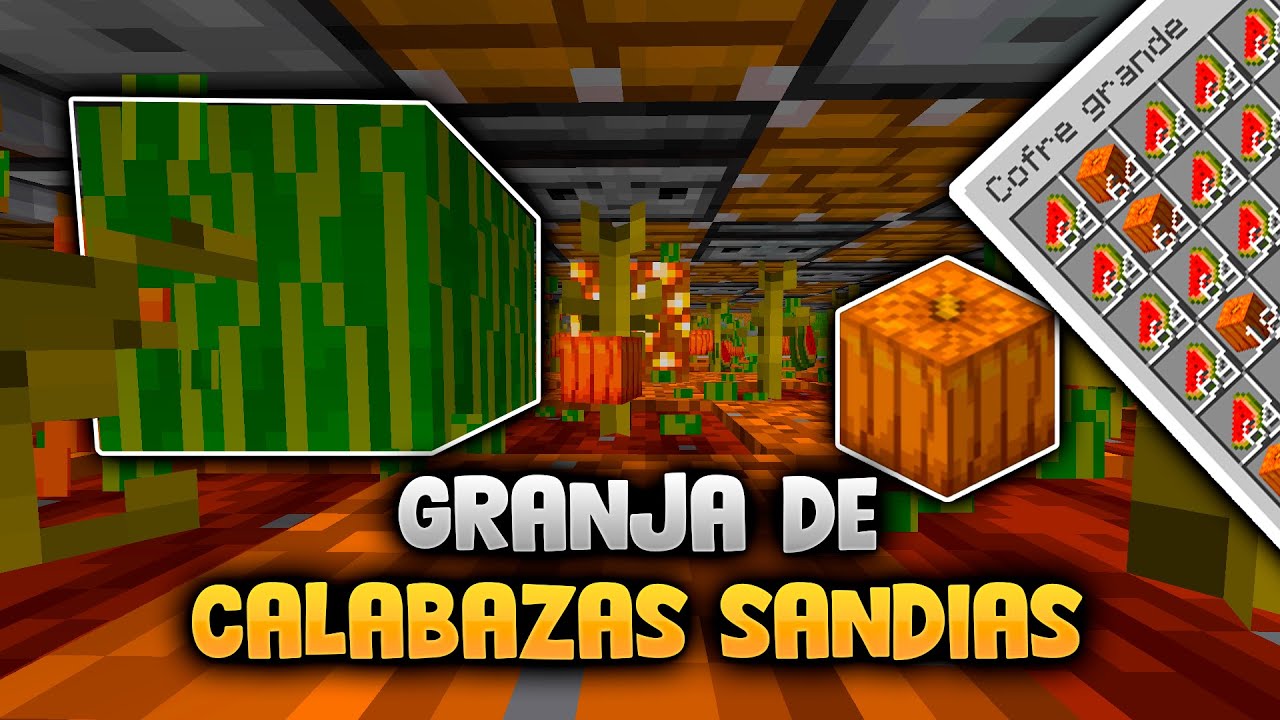 FACIL granja automática de CALABAZAS y SANDIAS para MINECRAFT 1.21 ...