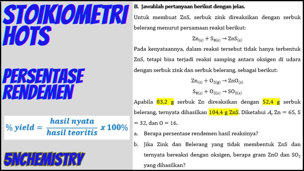 CARA MENGHITUNG PERSENTASE RENDEMEN STOIKIOMETRI Part 1 YouTube cara-menghitung-persentase-rendemen-stoikiometri-part-1-youtube