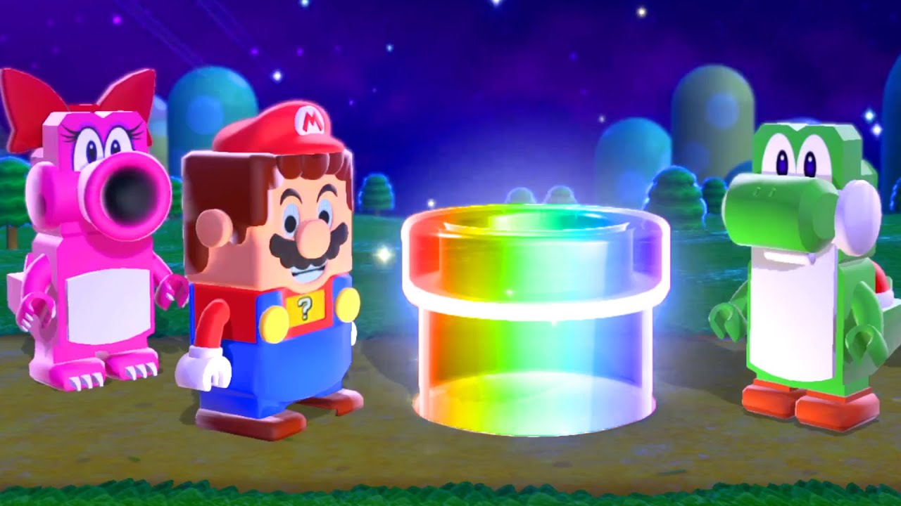 Super LEGO Mario 3D World - Yoshi, Mario, Birdo - World 1 - YouTube