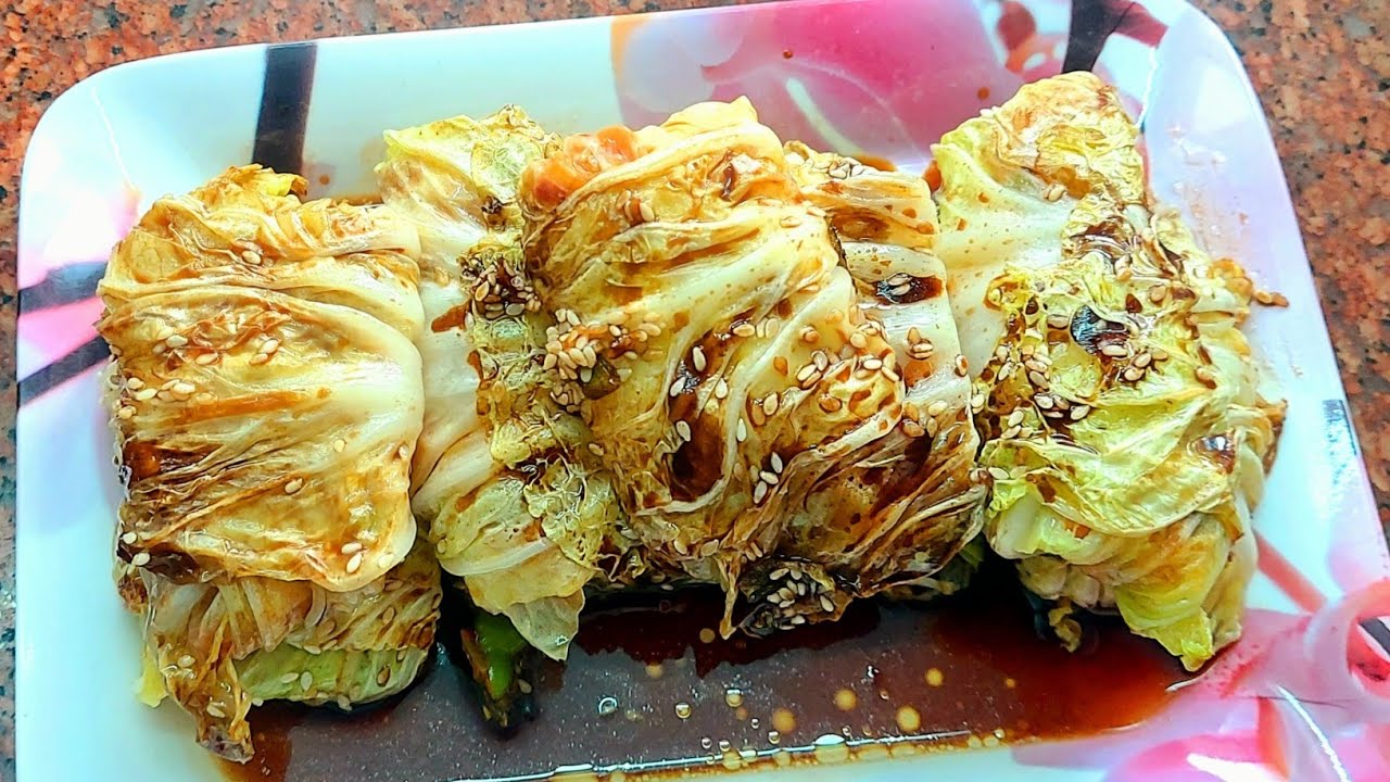 Stuffed Cabbage Spring Roll Recipe/Delicious Cabbage Roll/Cabbage Roll ...