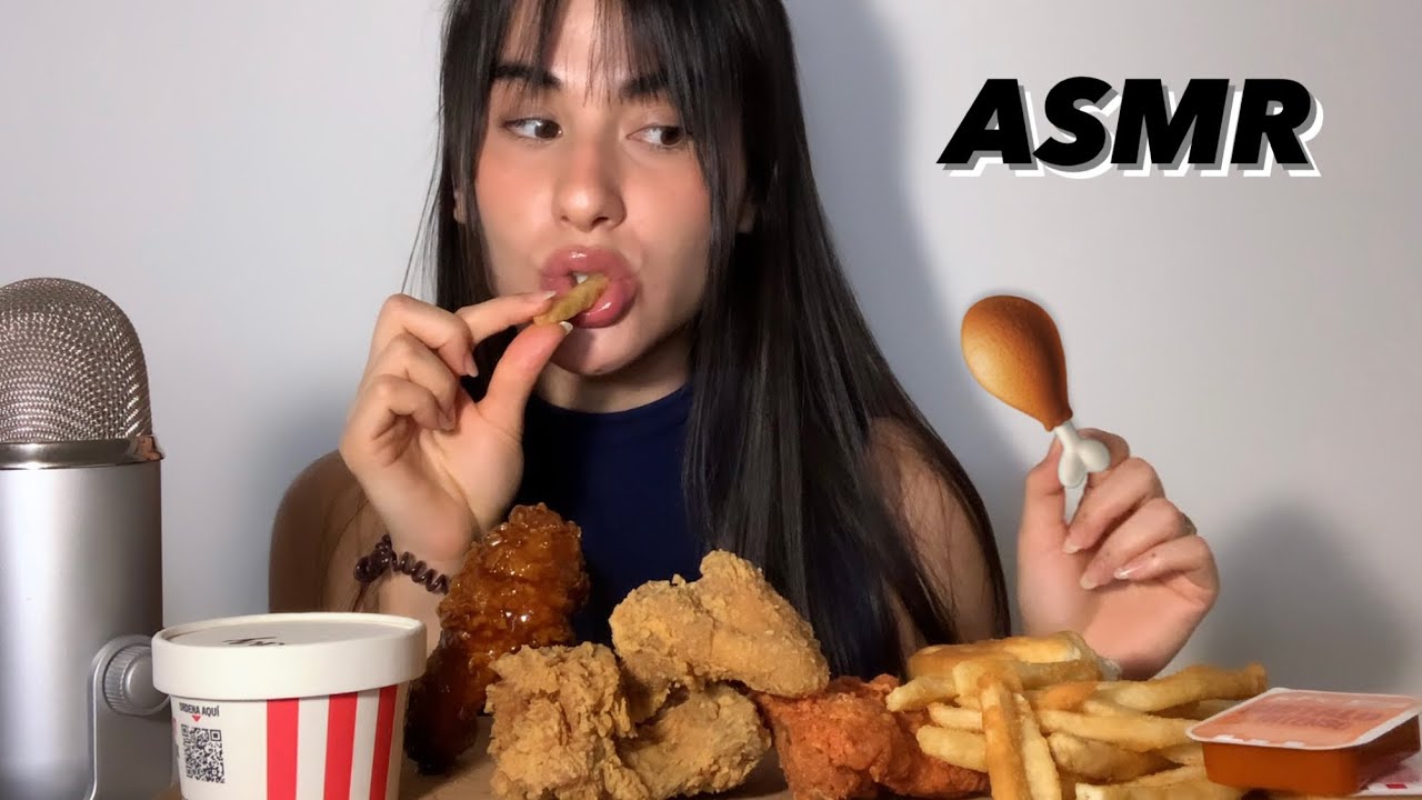 COMIENDO FRIED CHICKEN ♡ASMR - YouTube