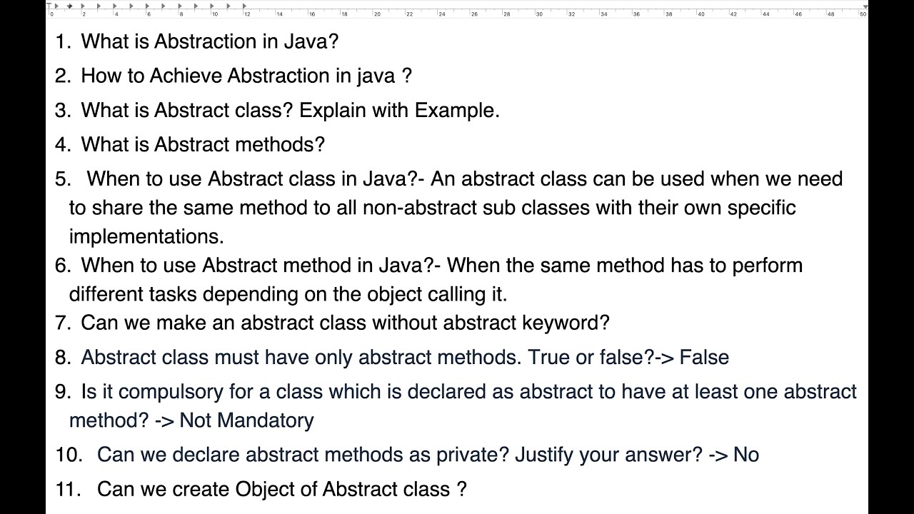 Abstractclass Abstractmethods Javainterviewquestions What Is Abstract Class And Methods In