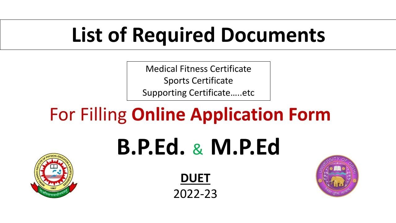 List of Documents for Registration IGIPESS-DU | BPEd & MPEd | Medical & Sports Certificate - YouTube