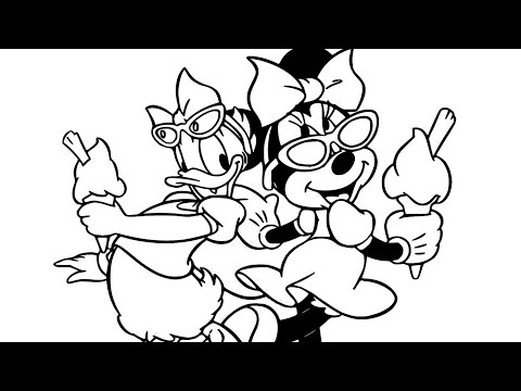 How to Draw Minnie Mouse and Daisy Duck | Minnie Mouse Drawing and Coloring for Kids, 44