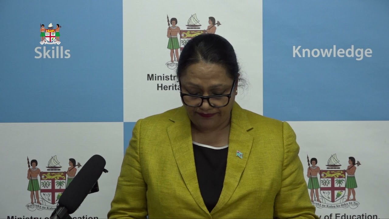 Fijian Minister for Education press conference regarding re-opening of ...