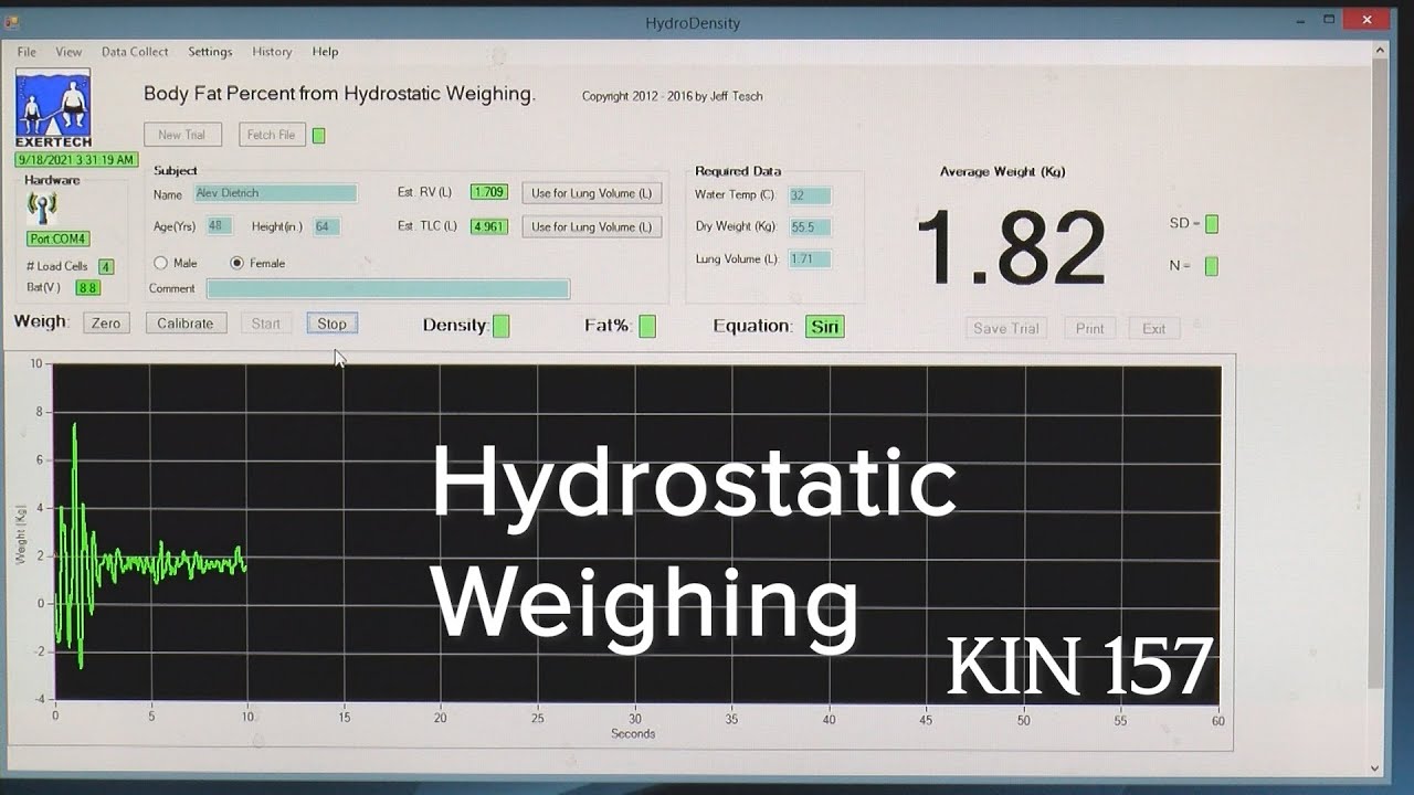 KIN157 SJSU Hydrostatic Weighing - YouTube