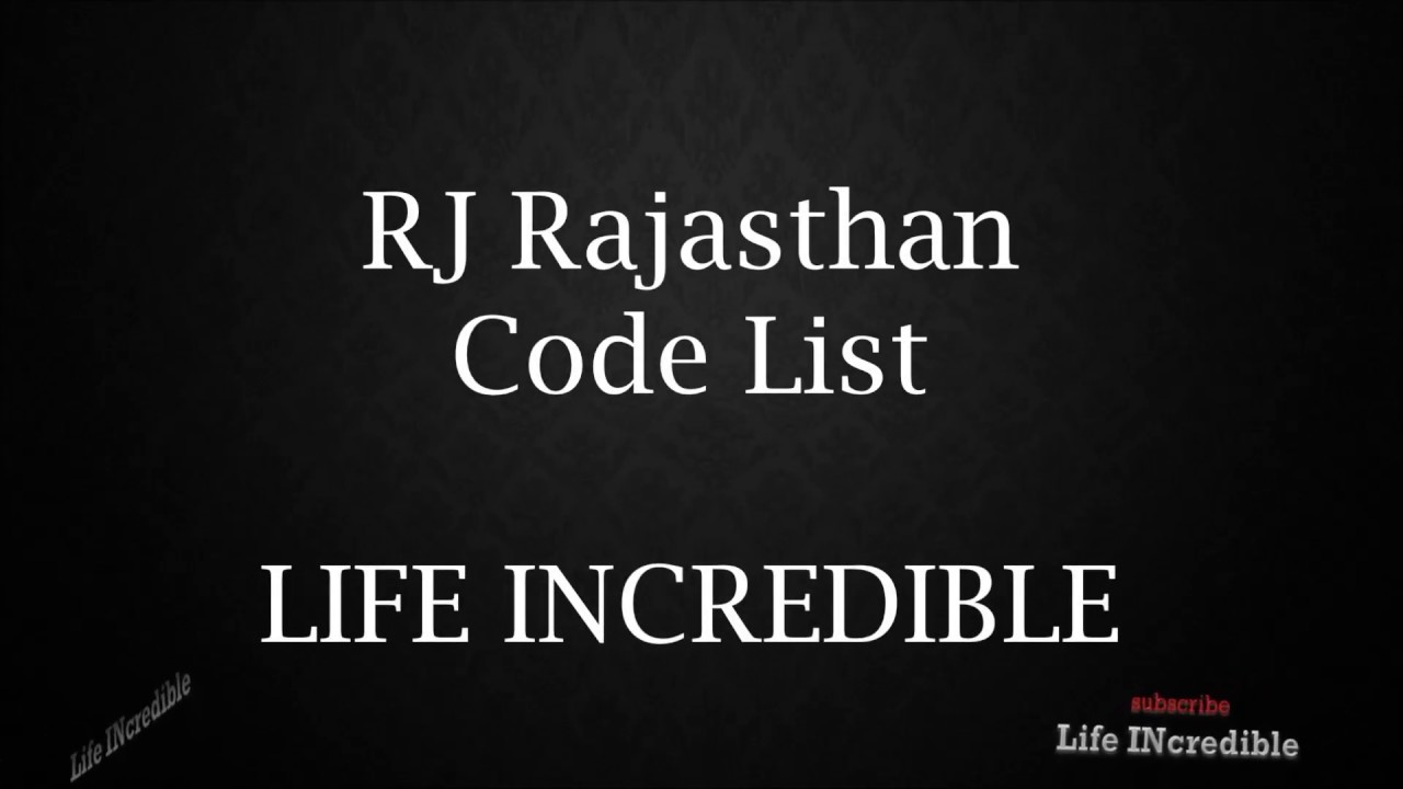 Districts of Rajasthan with RTO Codes - YouTube