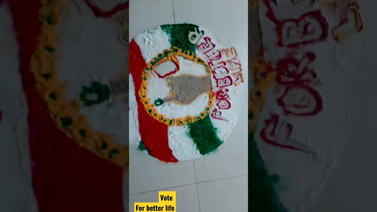 Matdata Jagrukta rangoli by Divya. - YouTube
