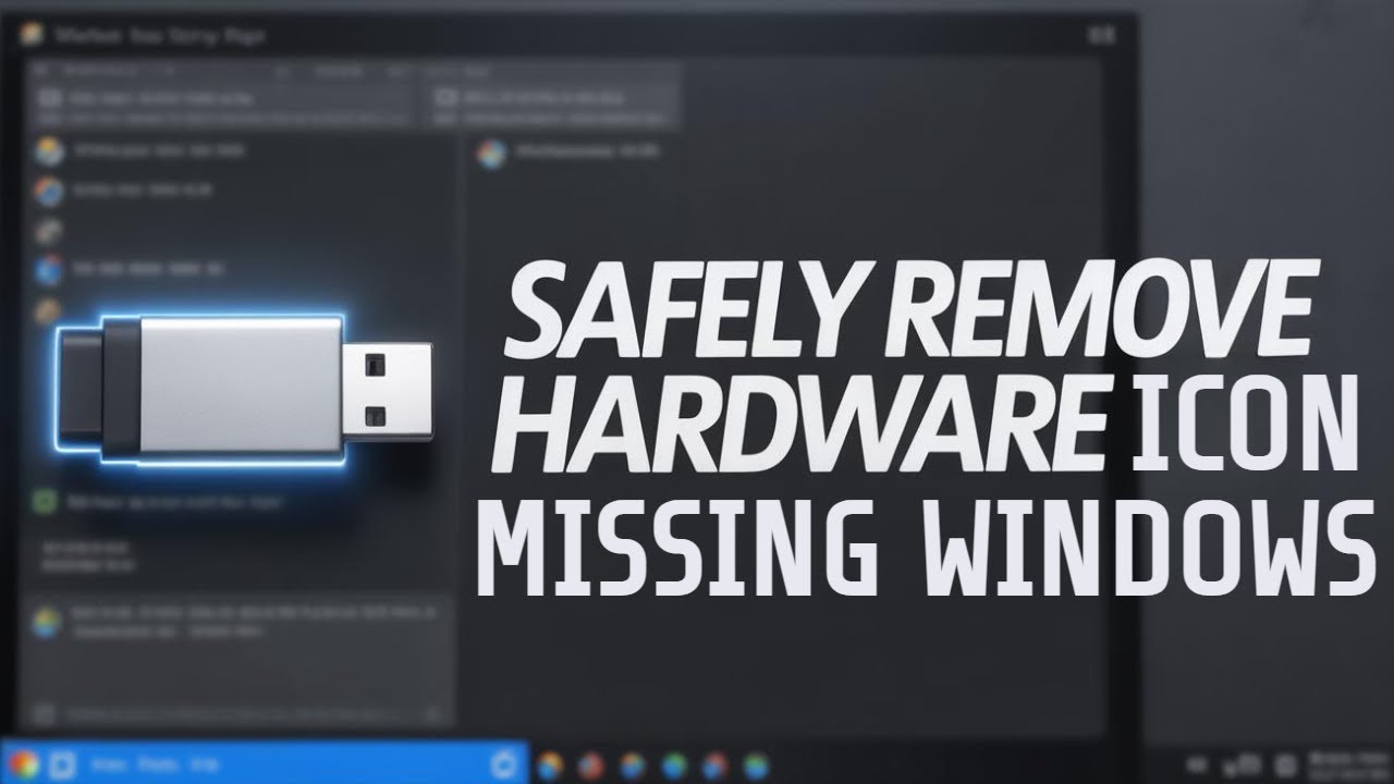 How To Fix Safely Remove Hardware Icon Missing In Windows 10 [GUIDE] - YouTube