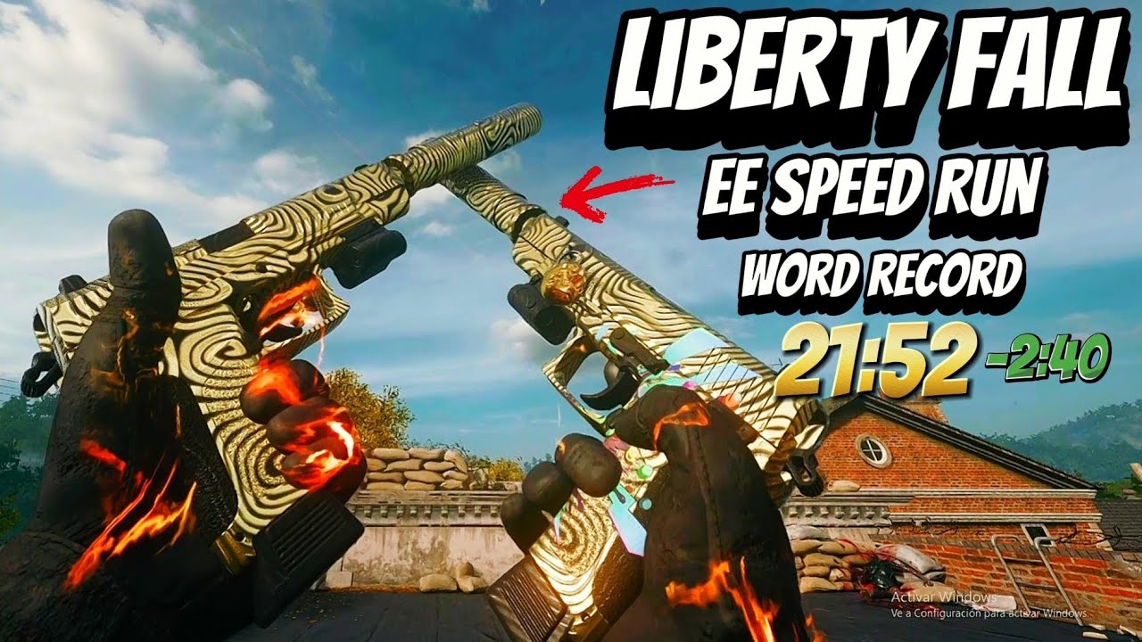 LIBERTY FALL DUOS EASTER EGG SPEED RUN world record 21:51 (call of duty ...