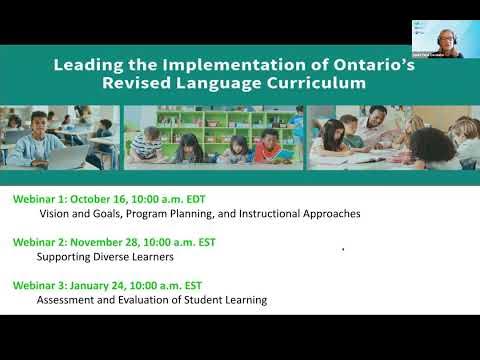 Webinar 2 Leading Implementation of the Ontario Language Curriculum ...