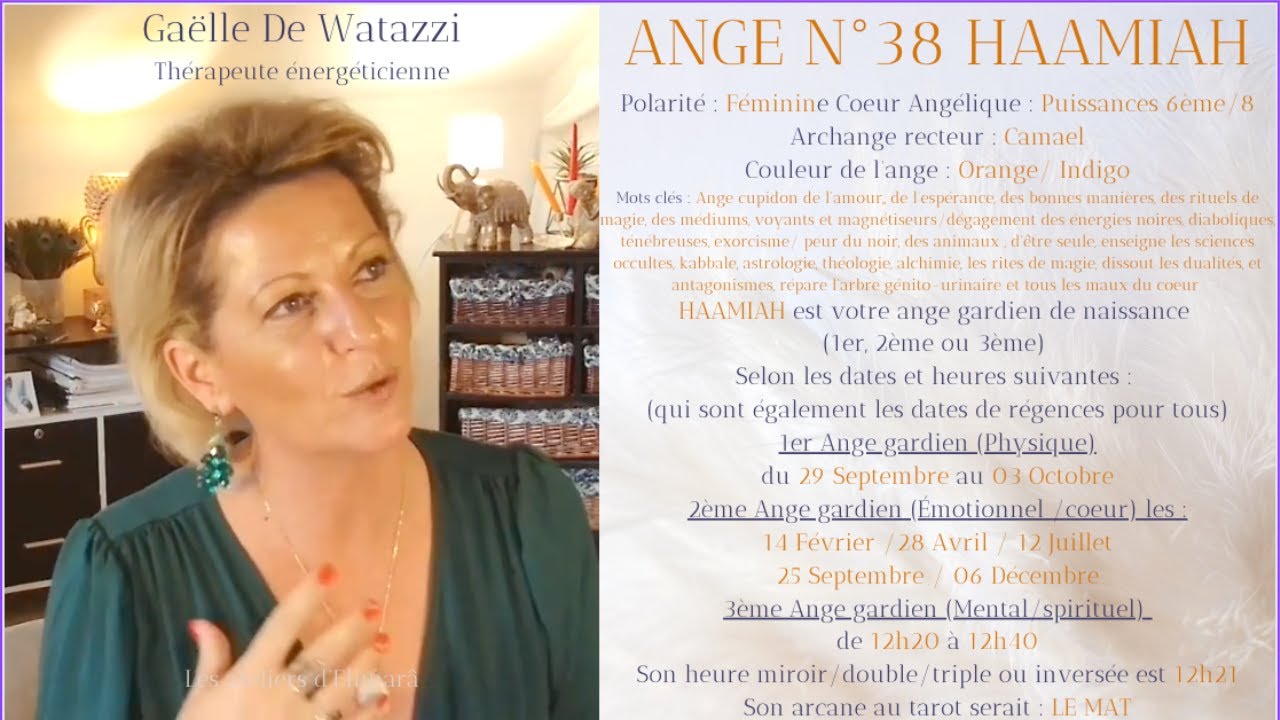 ️Ange n°38 HAAMIAH présentation, description et symbolismes des anges ...