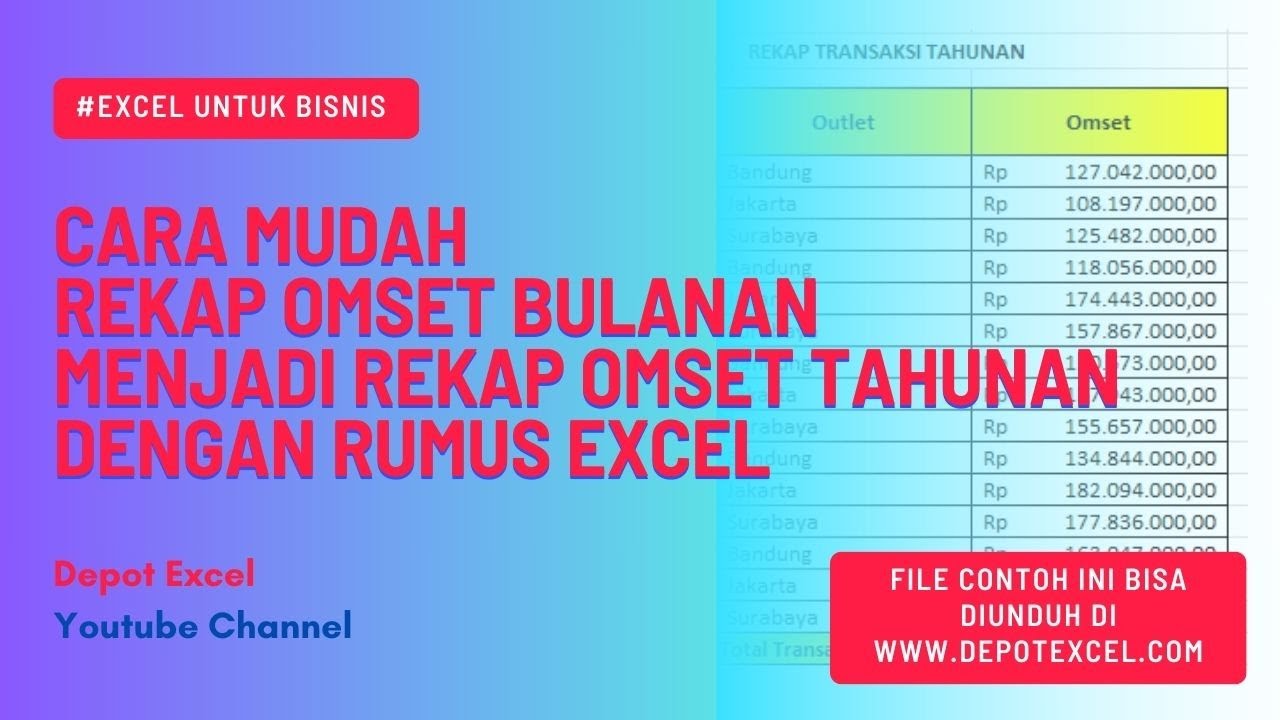 Cara Mudah Rekap Omset Bulanan Menjadi Rekap Omset Tahunan dengan Rumus Excel - YouTube