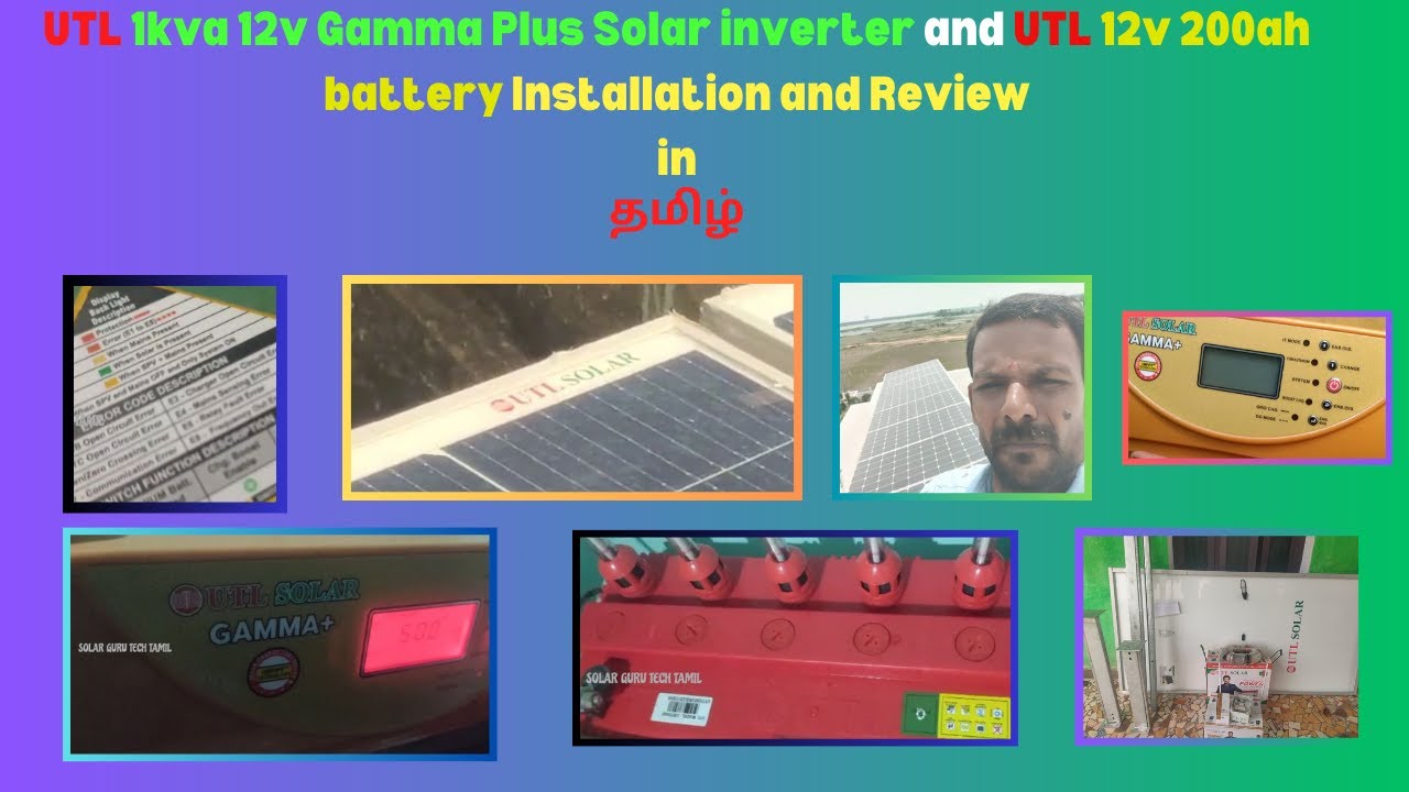 UTL 1kva Solar Panel Full System Installation & Review in தமிழ் - YouTube