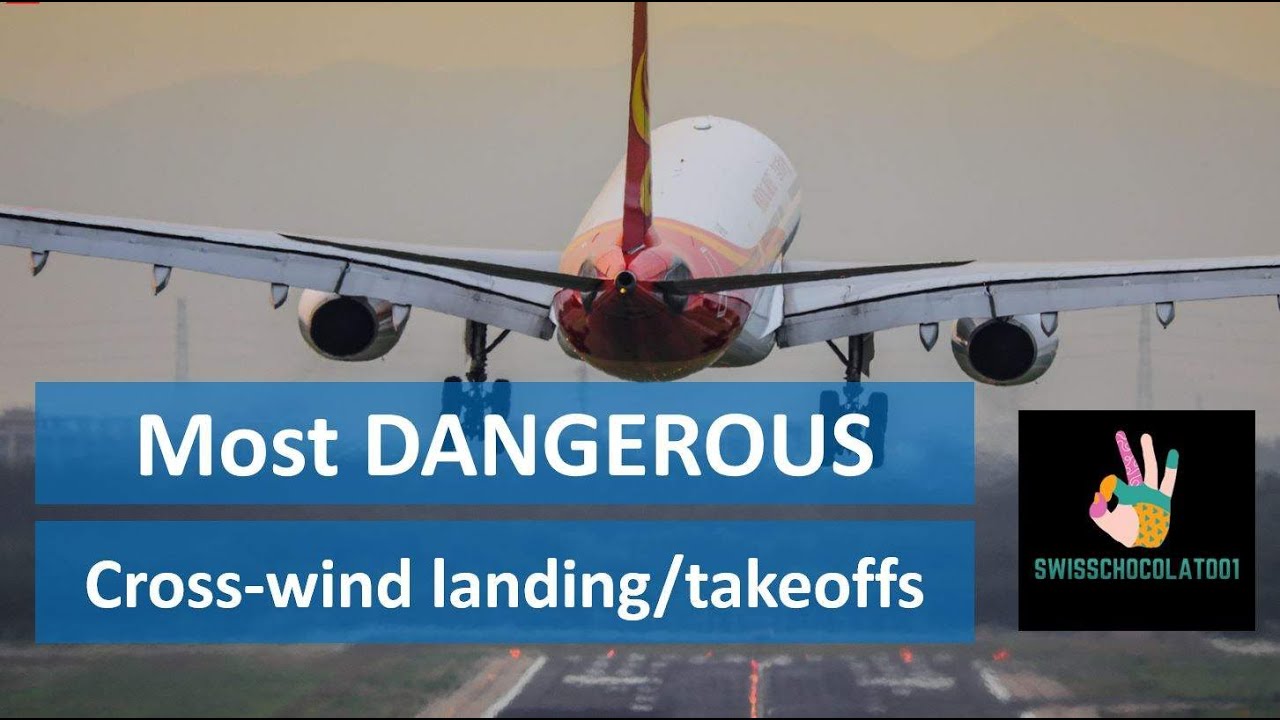 Dangerous Cross-wind landing and takeoffs [Crosswind landing] - YouTube
