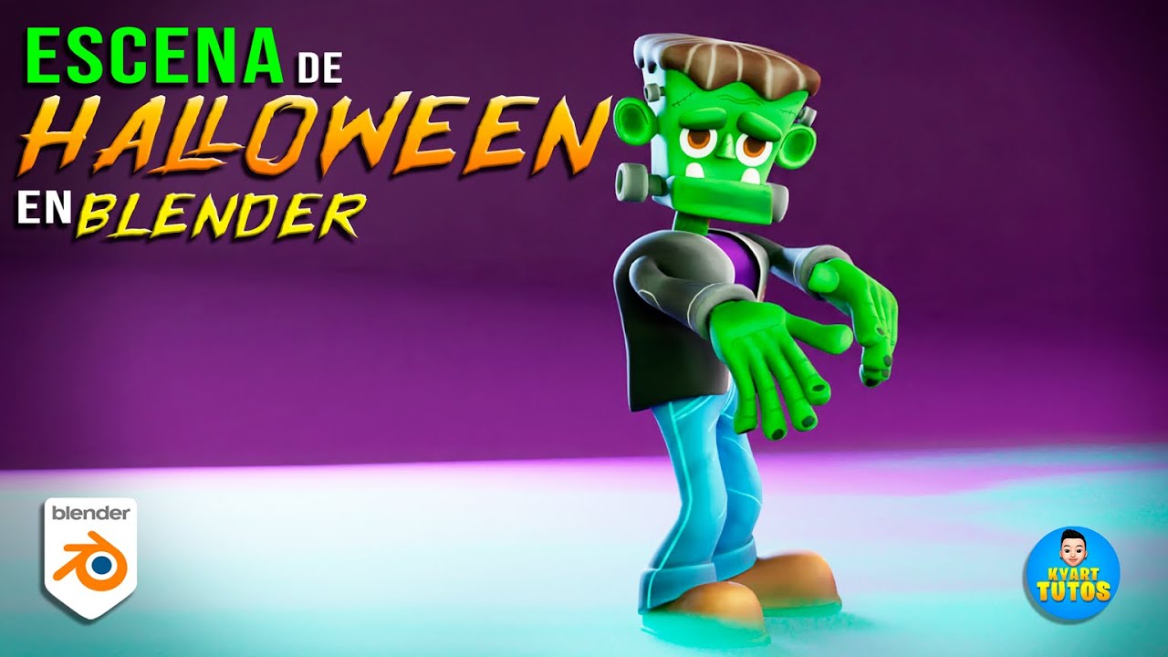🎃crea una escena animada de 🧟🧟 halloween en BLENDER🧟🧟 part 1 - YouTube