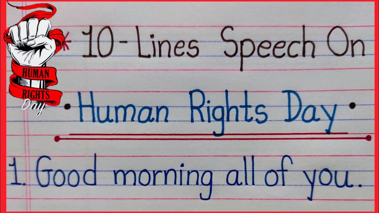 Speech on Human Rights Day in English/ Essay on Human Rights/ 10 Lines ...