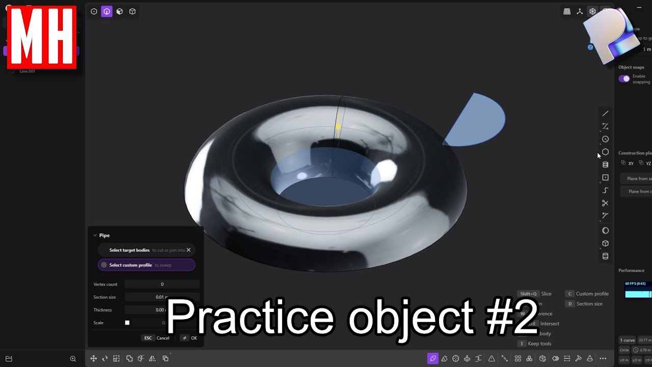 Plasticity 24.2.6 : Practice Object #2, the PIPE tool - YouTube