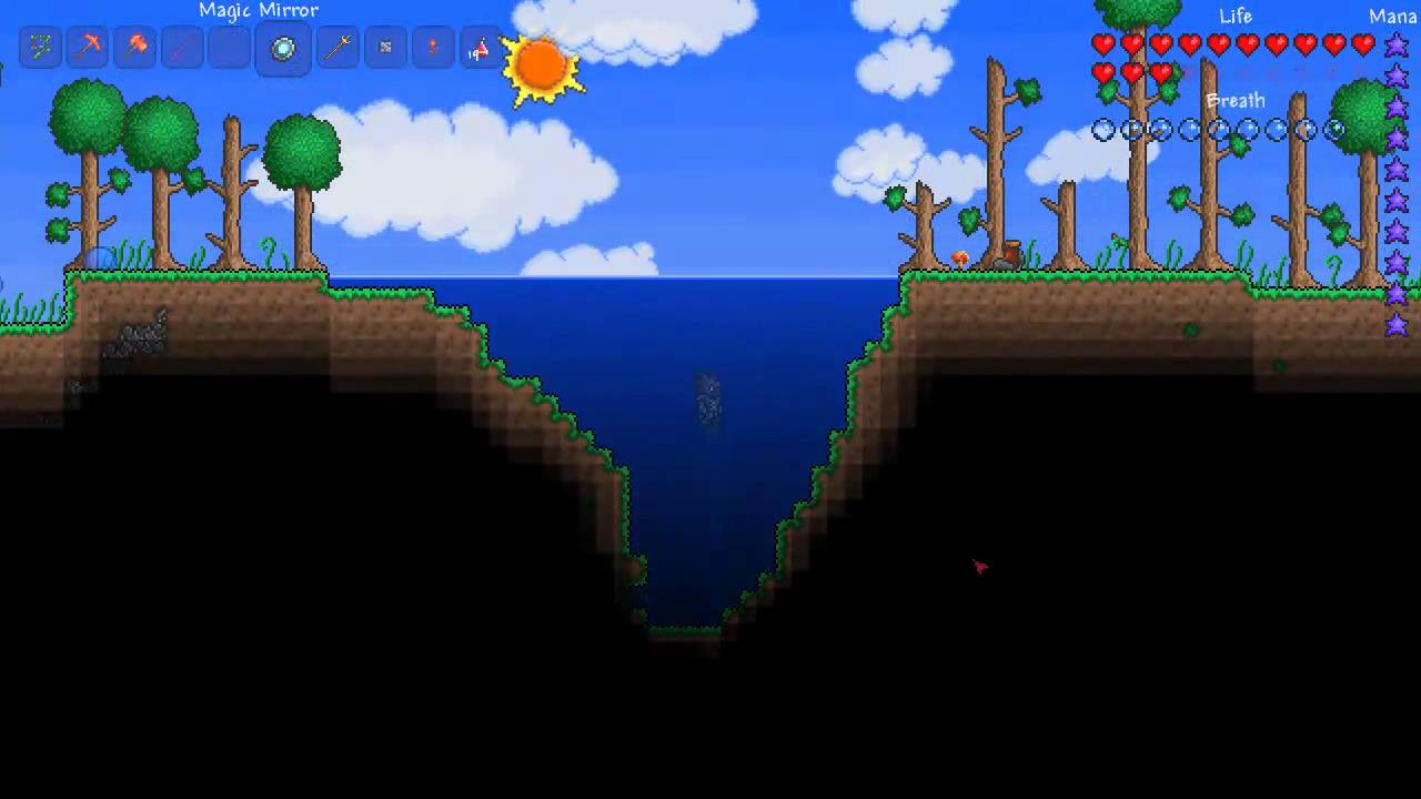 Terraria - Swimming in Lava with flippers! - YouTube
