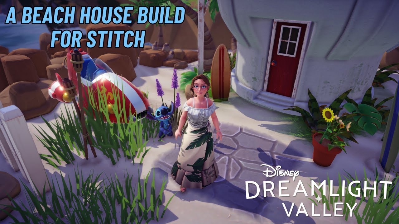 A Beach House Build for Stitch // Disney Dreamlight Valley - YouTube