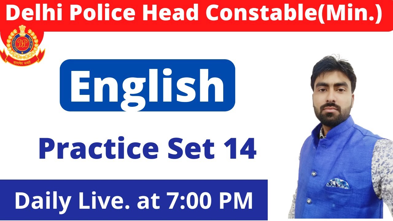 SSC Delhi Police Head Constable English practice set - 14 - YouTube