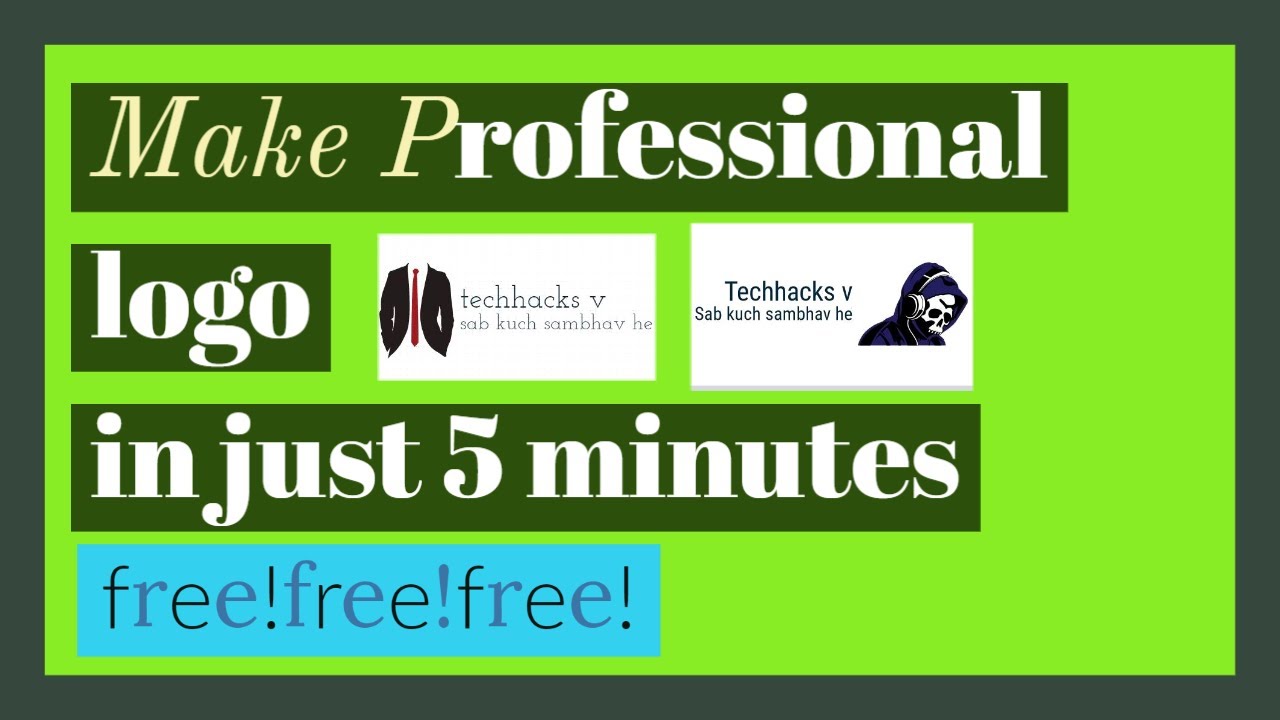 How to make a professional logo for free|| How to make professional ...