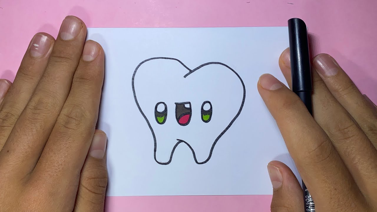 COMO DIBUJAR una MUELA FÁCIL y paso a paso - YouTube