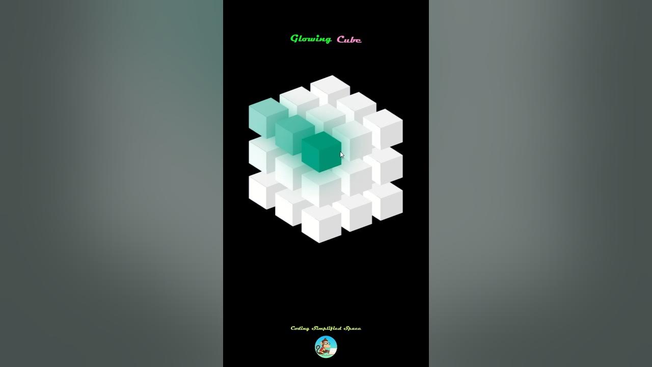Glowing Cube with changing colors. #html #css #javascript #tutorial #project #shorts - YouTube